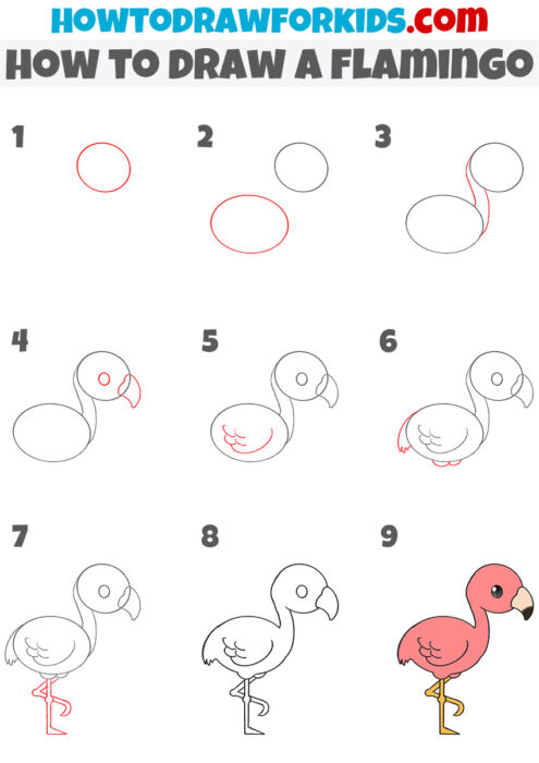 How to Draw a Flamingo - Easy Drawing Tutorial For Kids