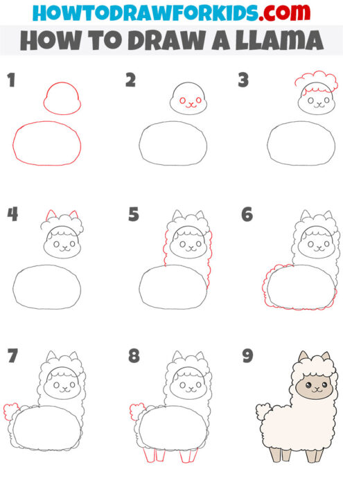 How to Draw a Llama - Easy Drawing Tutorial For Kids
