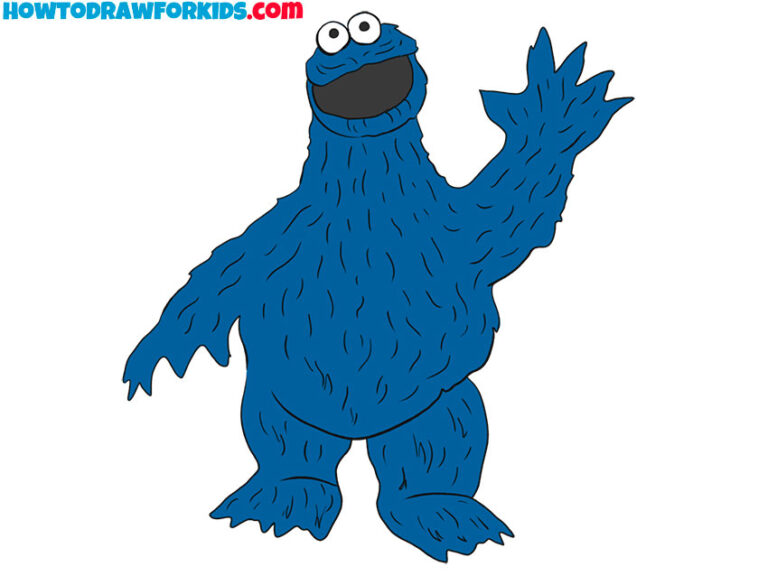 How to Draw Cookie Monster - Easy Drawing Tutorial For Kids