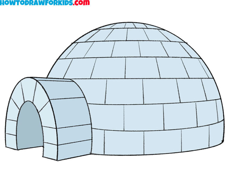 How to Draw an Igloo - Easy Drawing Tutorial For Kids