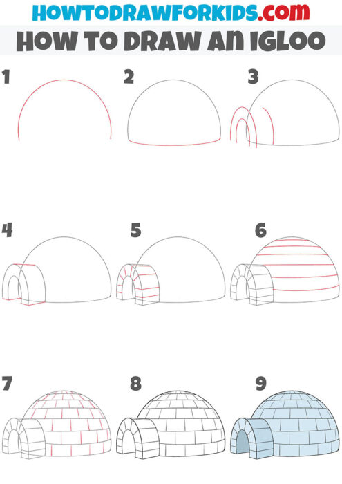 How to Draw an Igloo - Easy Drawing Tutorial For Kids
