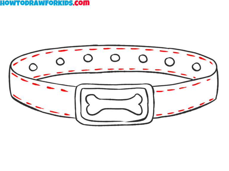 How to Draw a Dog Collar - Easy Drawing Tutorial For Kids