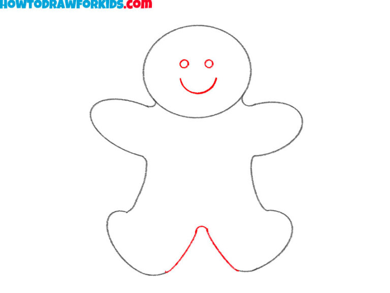 How to Draw a Gingerbread Man - Easy Drawing Tutorial For Kids