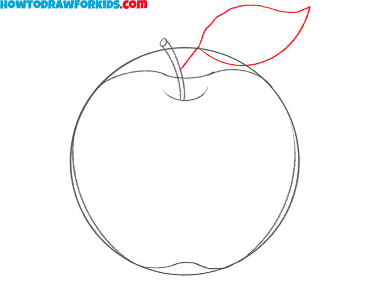 How to Draw an Apple - Easy Drawing Tutorial For Kids