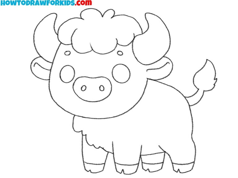 How to Draw a Buffalo - Easy Drawing Tutorial For Kids