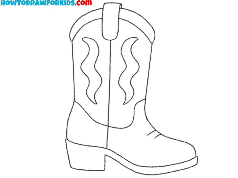 How to Draw a Cowboy Boot - Easy Drawing Tutorial For Kids