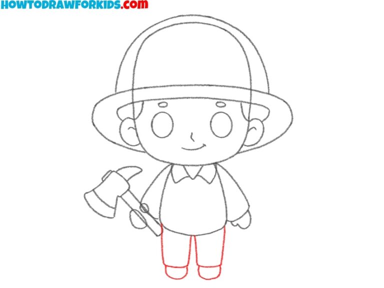 How to Draw a Firefighter - Easy Drawing Tutorial For Kids