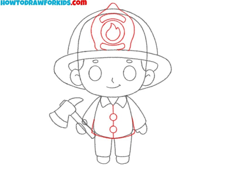 How to Draw a Firefighter - Easy Drawing Tutorial For Kids