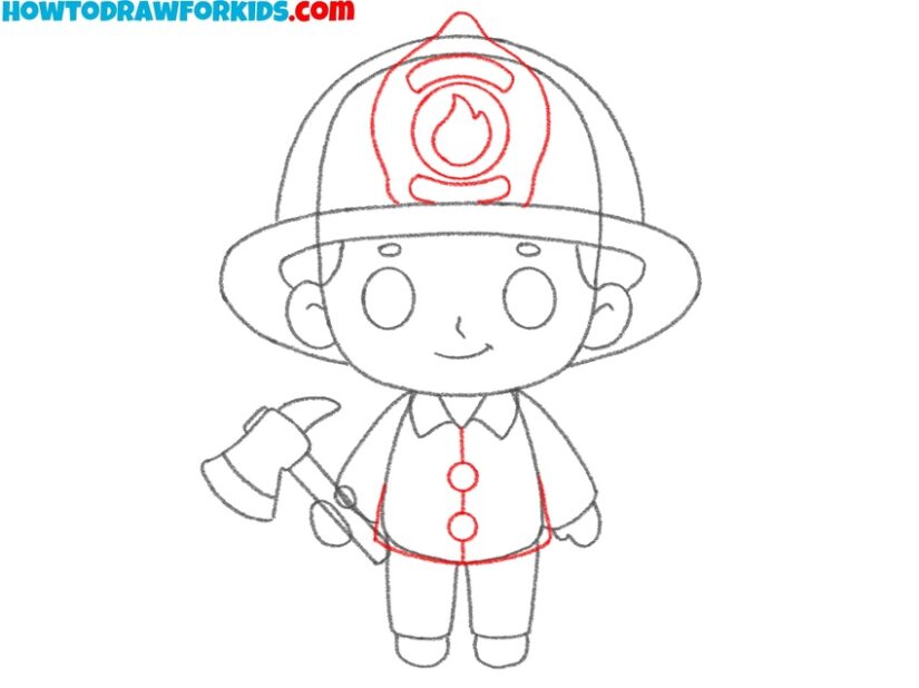 How to Draw a Firefighter - Easy Drawing Tutorial For Kids