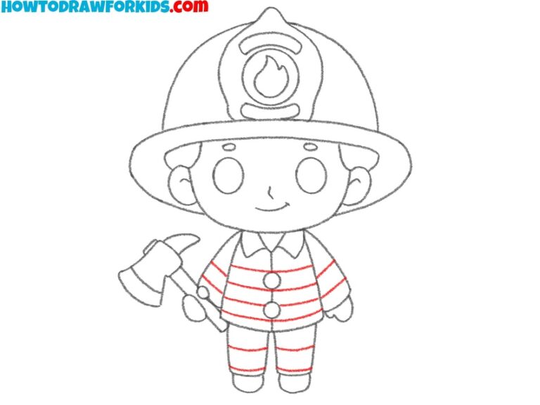 How to Draw a Firefighter - Easy Drawing Tutorial For Kids