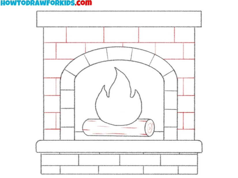 How to Draw a Fireplace - Easy Drawing Tutorial For Kids