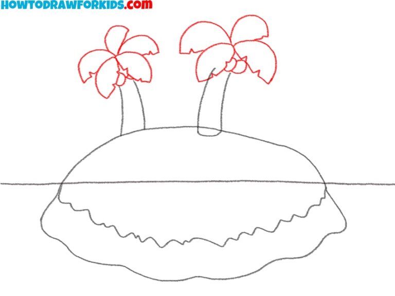 How to Draw an Island - Easy Drawing Tutorial For Kids