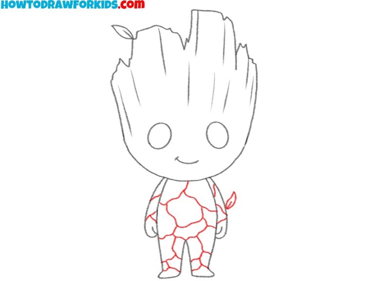 How to Draw Baby Groot - Easy Drawing Tutorial For Kids