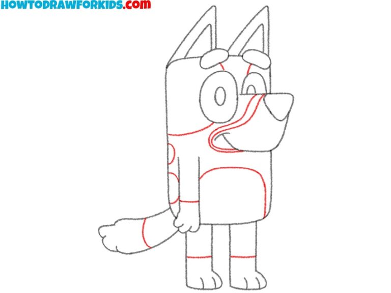 How to Draw Bluey - Easy Drawing Tutorial For Kids