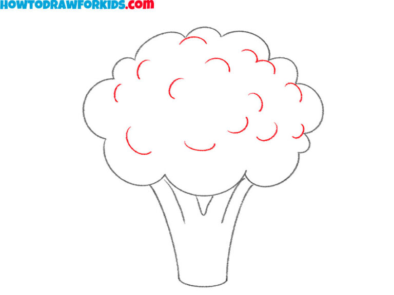 How to Draw a Broccoli - Easy Drawing Tutorial For Kids