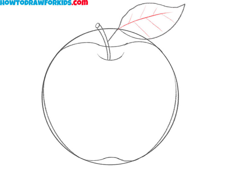 How to Draw an Apple - Easy Drawing Tutorial For Kids