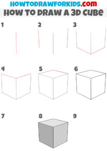How to Draw a 3D Cube - Easy Drawing Tutorial For Kids