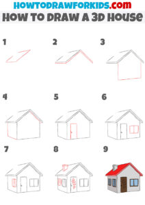 How to Draw a 3D House - Easy Drawing Tutorial For Kids