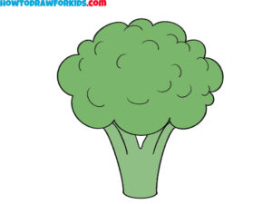 How to Draw a Broccoli - Easy Drawing Tutorial For Kids