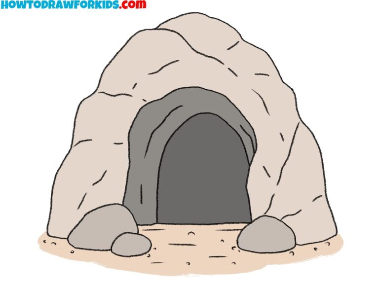 How to Draw a Cave - Easy Drawing Tutorial For Kids