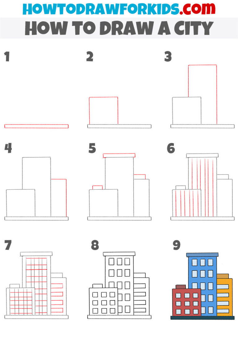 How to Draw a City - Easy Drawing Tutorial For Kids