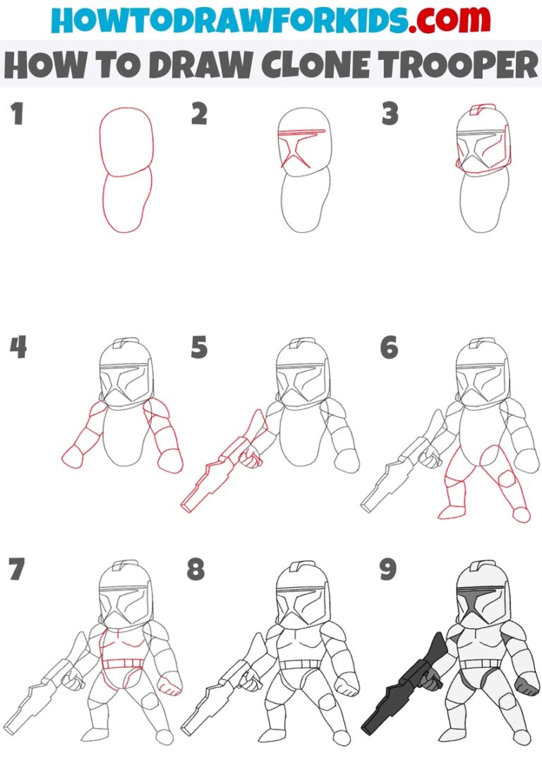 How to Draw a Clone Trooper - Easy Drawing Tutorial For Kids