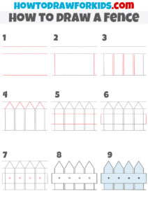 How to Draw a Fence - Easy Drawing Tutorial For Kids