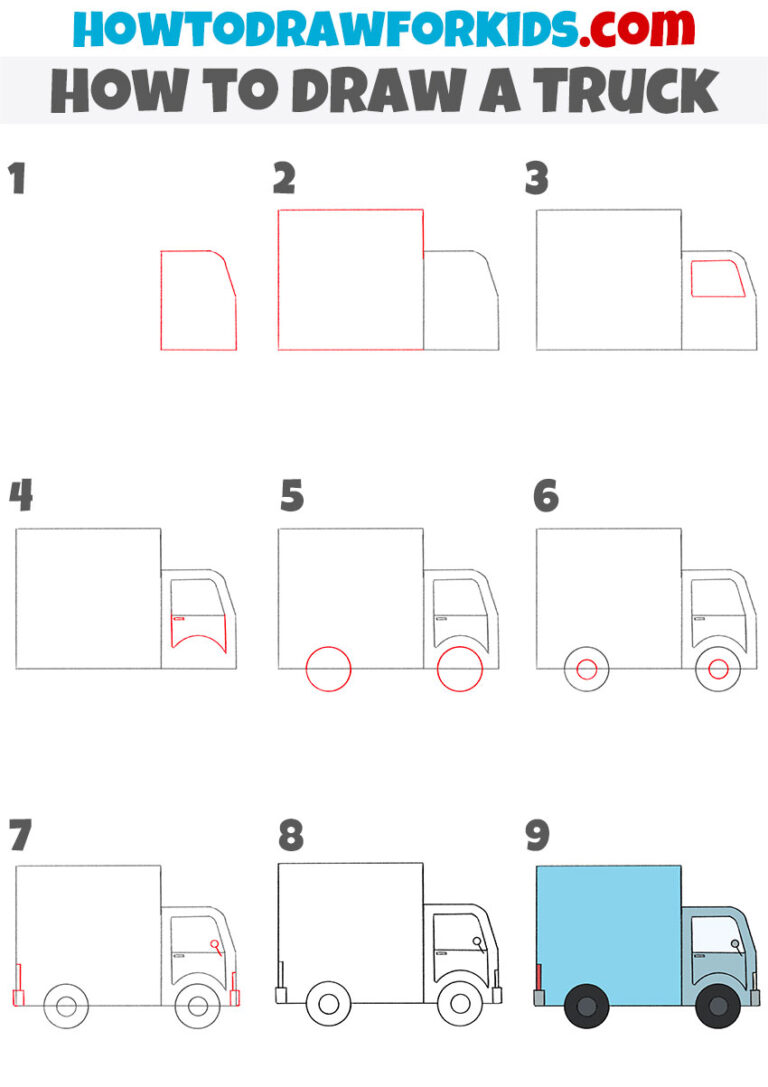 How to Draw a Big Truck - Easy Drawing Tutorial For Kids