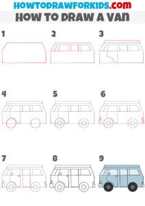 How to Draw a Van - Easy Drawing Tutorial For Kids