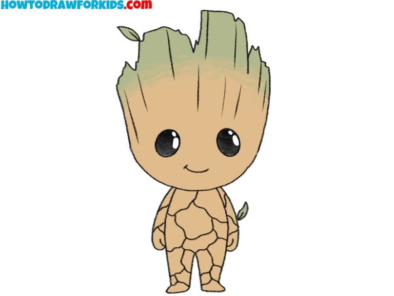 How to Draw Baby Groot - Easy Drawing Tutorial For Kids