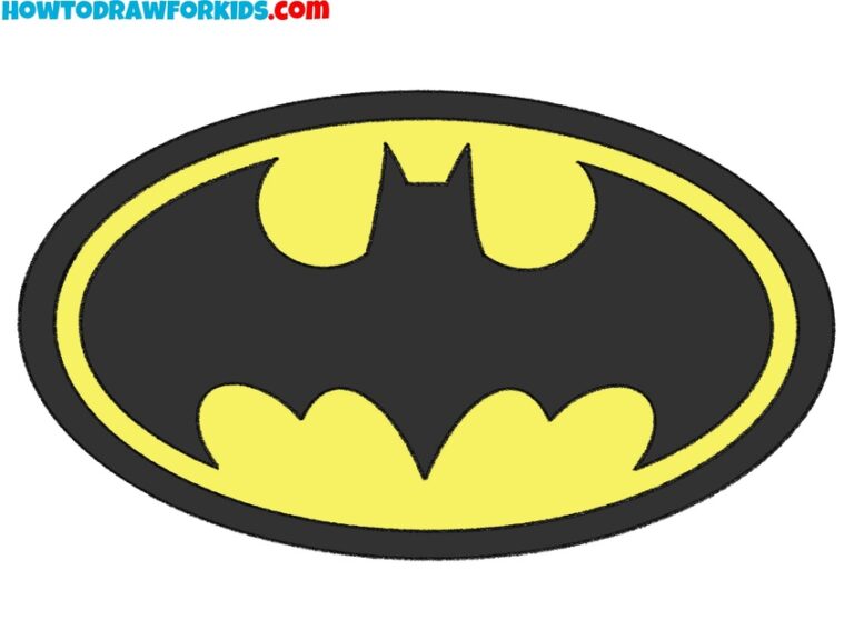 How to Draw Batman Logo - Easy Drawing Tutorial For Kids