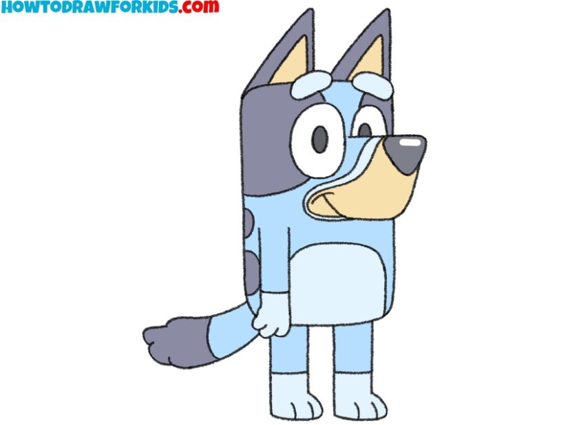 How to Draw Bluey - Easy Drawing Tutorial For Kids