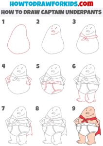 How to Draw Captain Underpants - Easy Drawing Tutorial For Kids