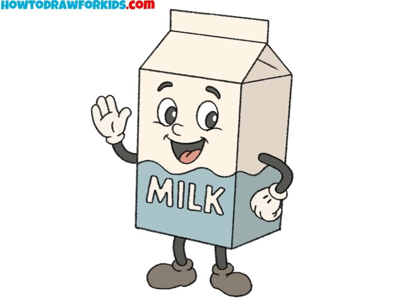 How to Draw Cartoon Milk - Easy Drawing Tutorial For Kids