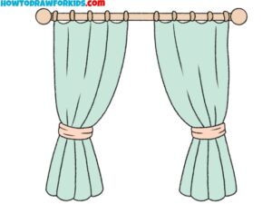 How to Draw Curtains - Easy Drawing Tutorial For Kids