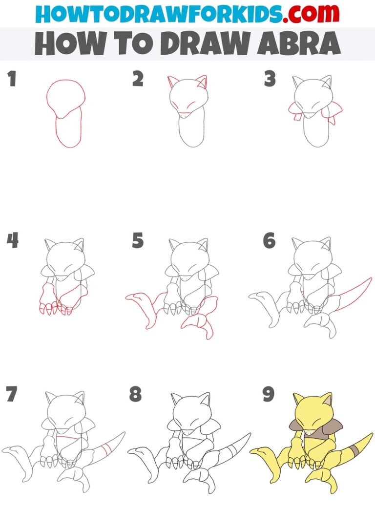 How to Draw Abra - Easy Drawing Tutorial For Kids