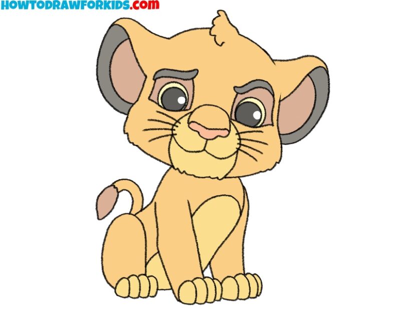 How to Draw Simba - Easy Drawing Tutorial For Kids