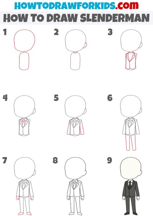 How to Draw Slenderman - Easy Drawing Tutorial For Kids