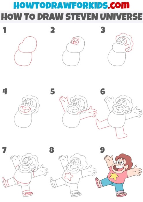 How to Draw Steven Universe - Easy Drawing Tutorial For Kids