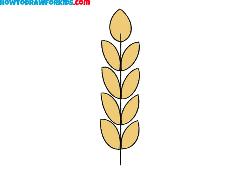 How to Draw Wheat - Easy Drawing Tutorial For Kids