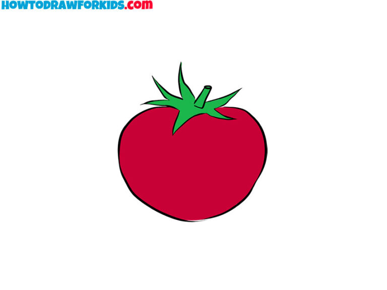 How to Draw a Tomato - Easy Drawing Tutorial For Kids