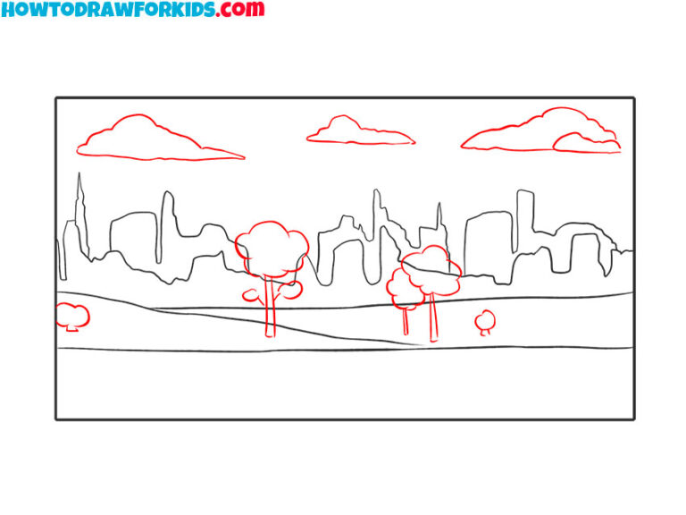 How to Draw a Park - Easy Drawing Tutorial For Kids