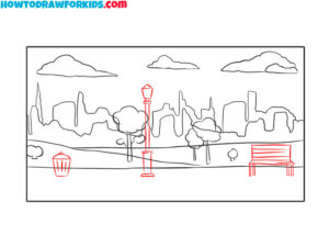 How to Draw a Park - Easy Drawing Tutorial For Kids