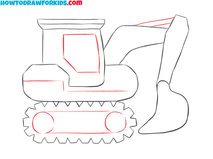 How to Draw an Excavator - Easy Drawing Tutorial For Kids