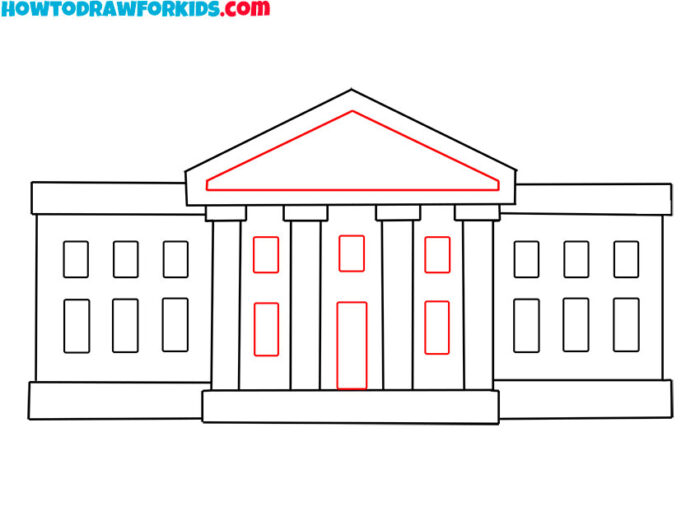 How to Draw the White House - Easy Drawing Tutorial For Kids