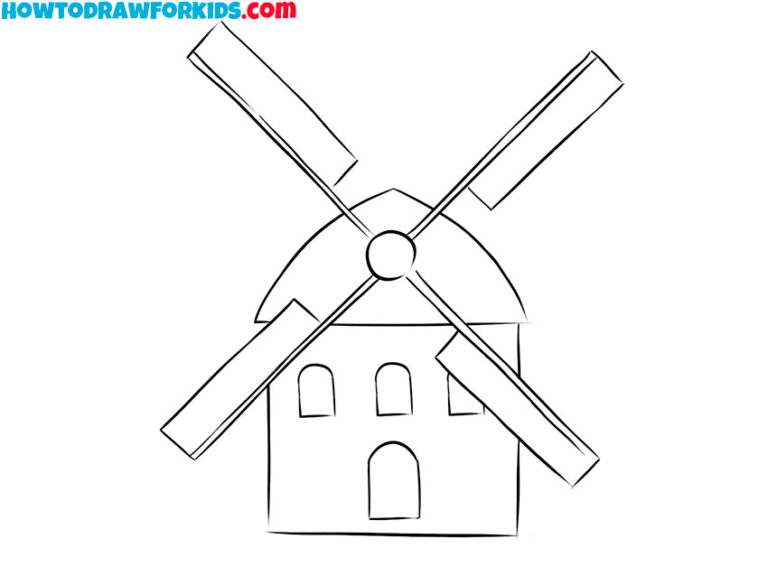 How to Draw a Windmill - Easy Drawing Tutorial For Kids