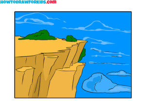 How to Draw a Cliff - Easy Drawing Tutorial For Kids