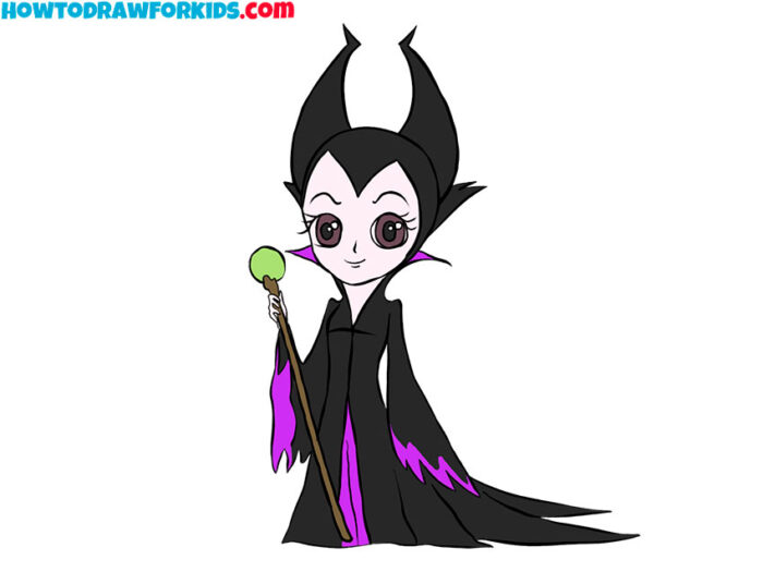 How to Draw Maleficent - Easy Drawing Tutorial For Kids