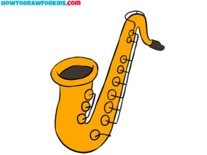How to Draw a Saxophone - Easy Drawing Tutorial For Kids