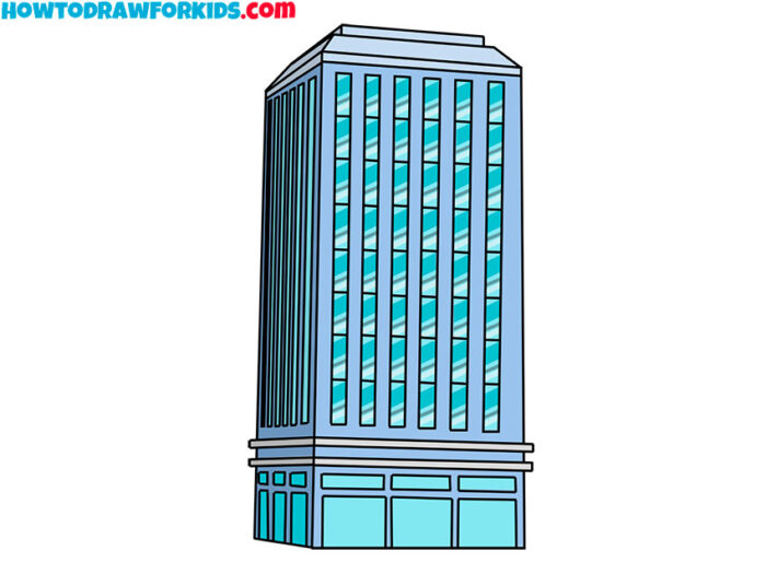 How to Draw a Skyscraper - Easy Drawing Tutorial For Kids
